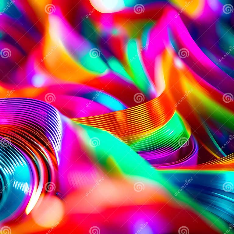 Abstract Composition Vibrant Fluorescent Colors Blending Seamlessly in ...