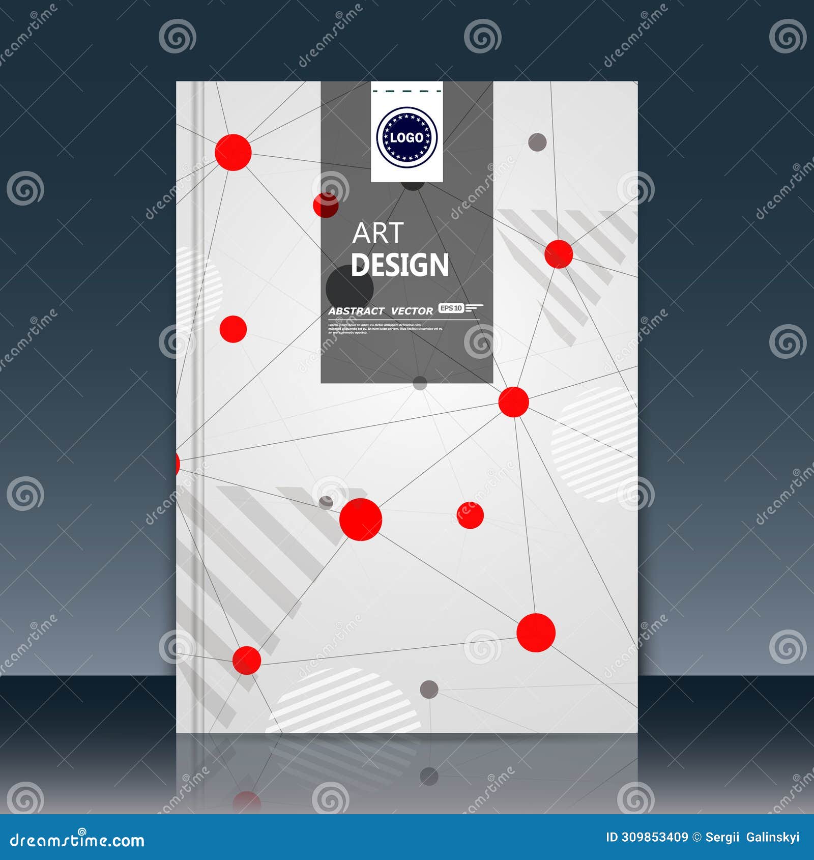 Abstract Composition, White A4 Brochure Title Sheet, Red Dot, Line ...