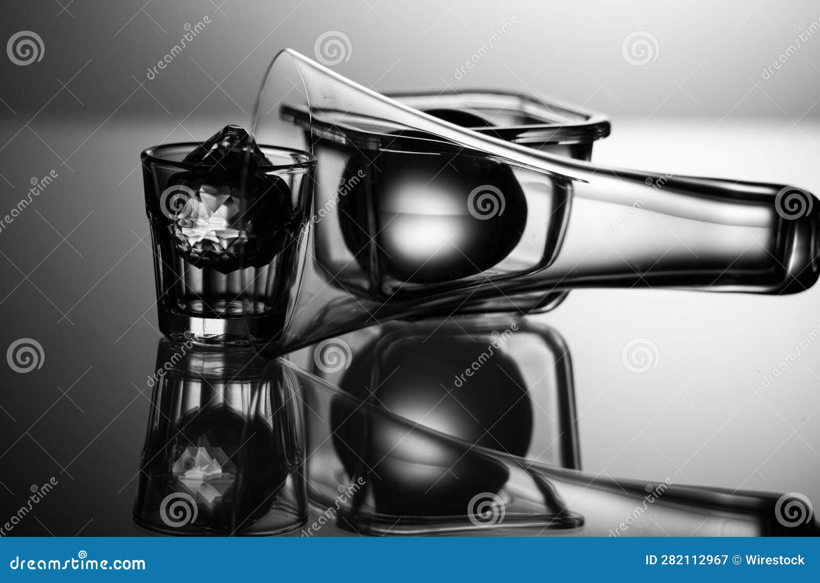 Abstract Compositions of Glass Objects with Reflections Stock Image ...