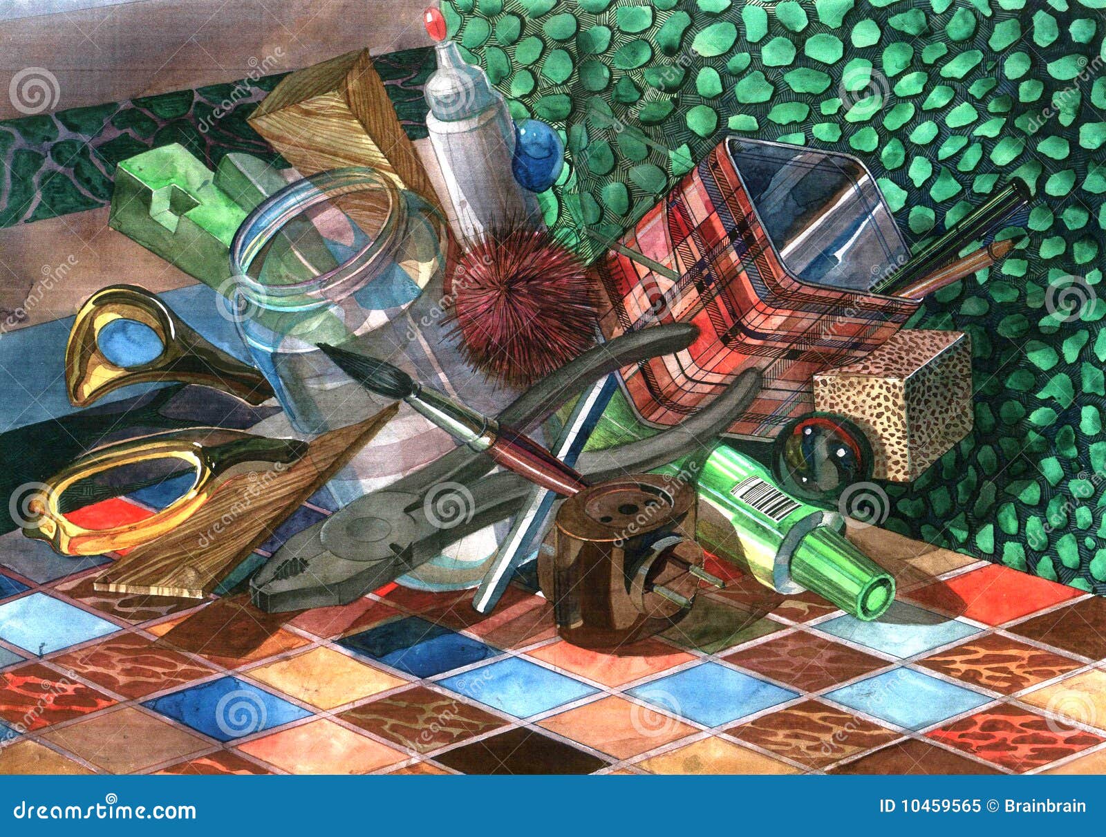 Abstract Compsition with Objects Stock Illustration - Illustration of ...