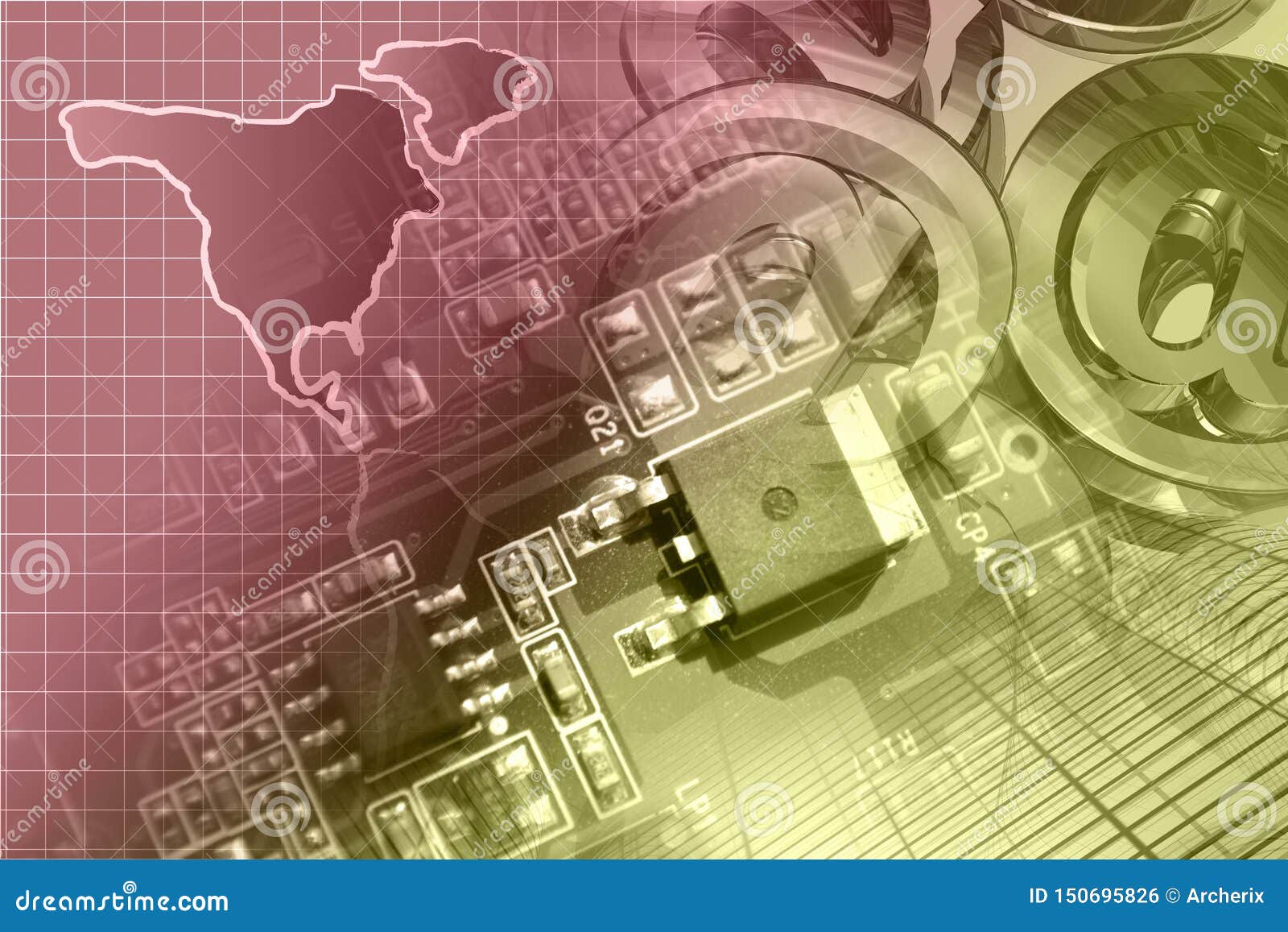 Electronic device and map stock photo. Image of office - 150695826