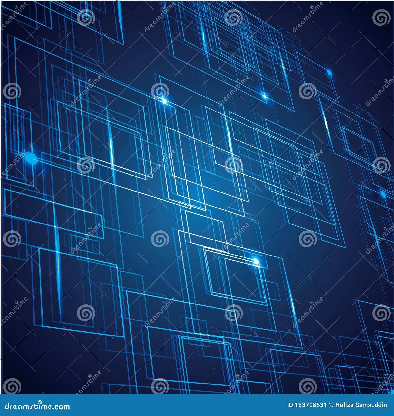 Abstract Computer Blue Background. Vector Illustration Decorative ...