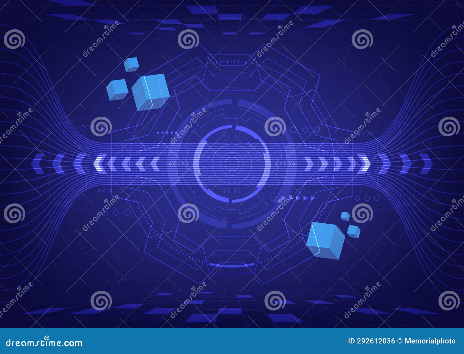 Abstract Computer Brain. 3D Visualization Processing Technology Stock ...