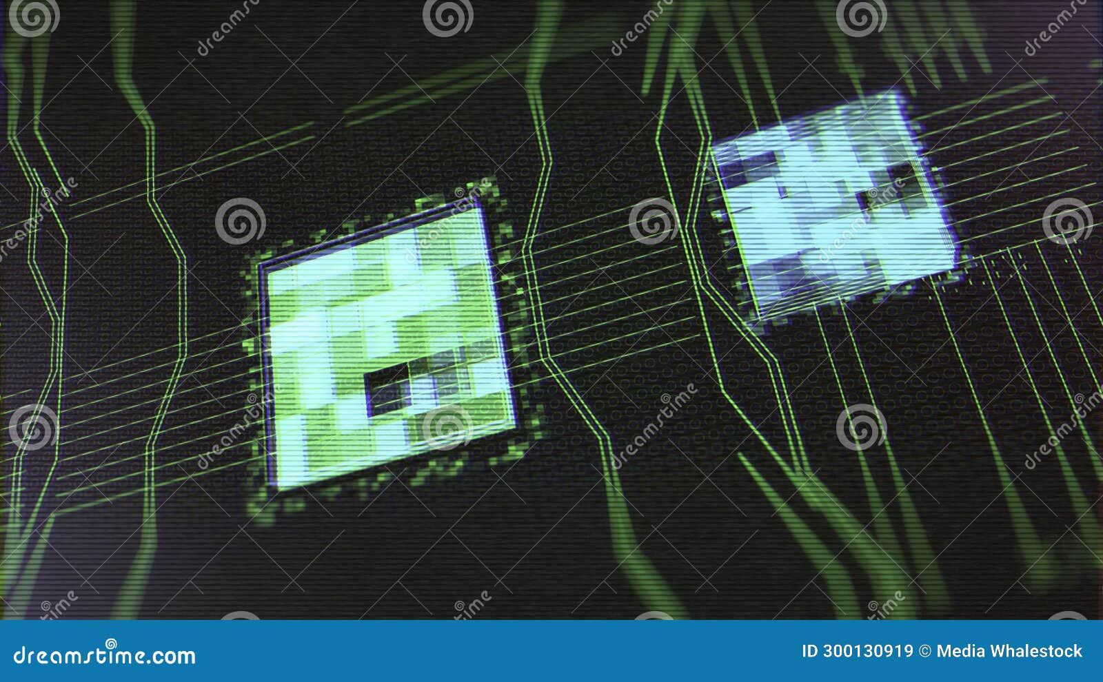 Abstract Computer Chip or Circuit Board Background with Glitch Effect ...