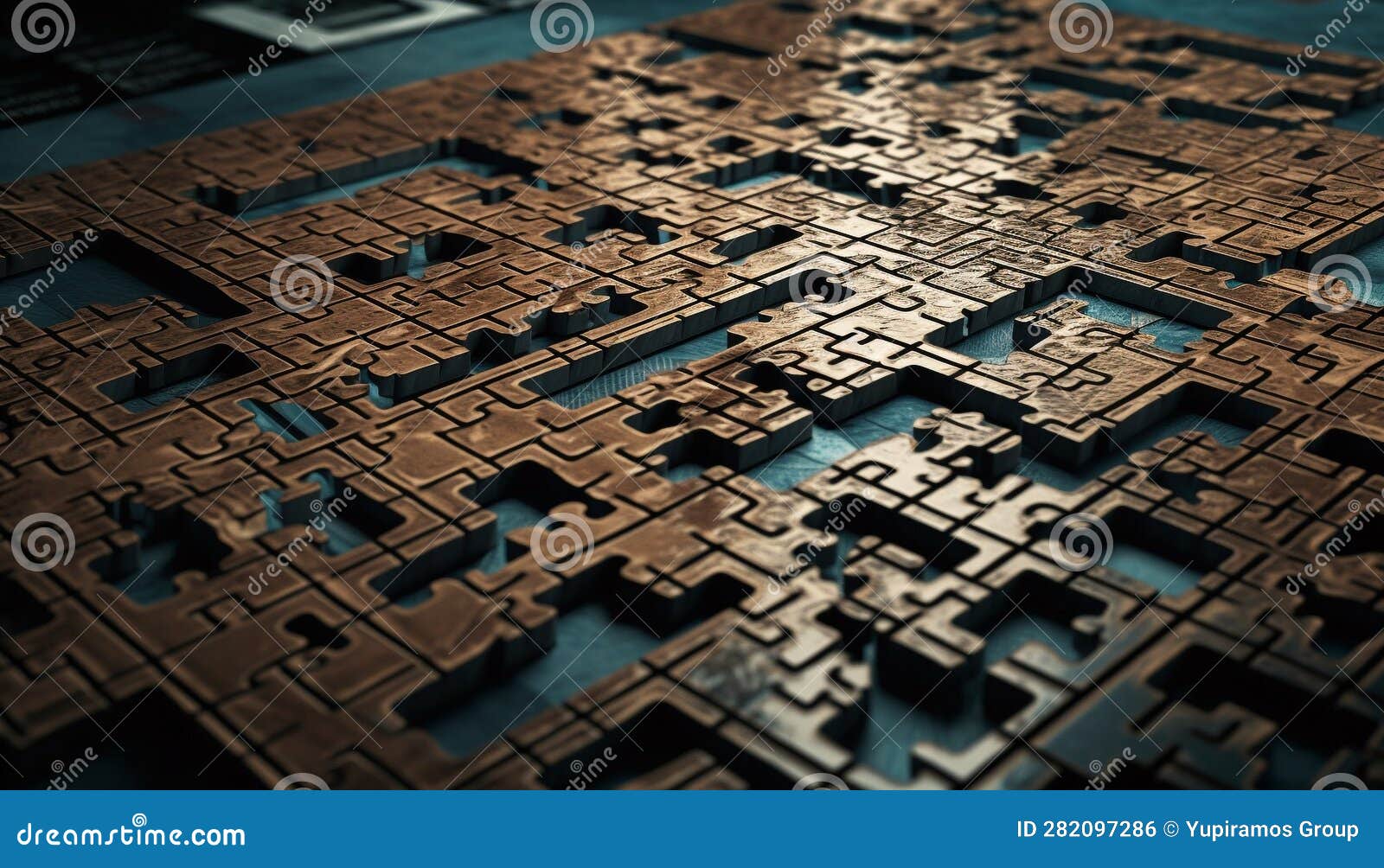 Abstract Computer Chip Puzzle Engineering Complex Solutions for ...