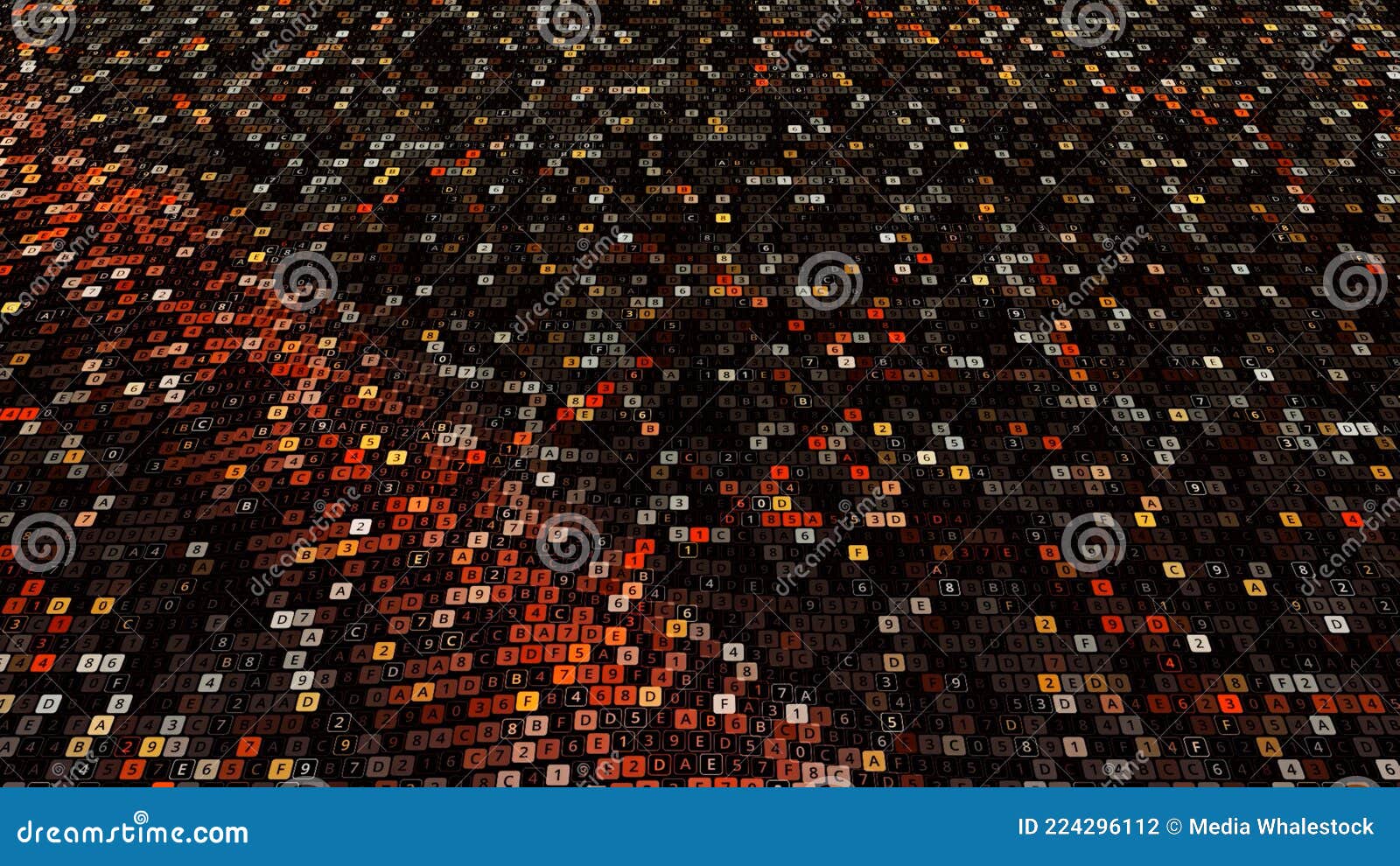 Abstract Computer Code Animation On Black Background, Seamless Loop. Animation. Waving Canvas Of ...