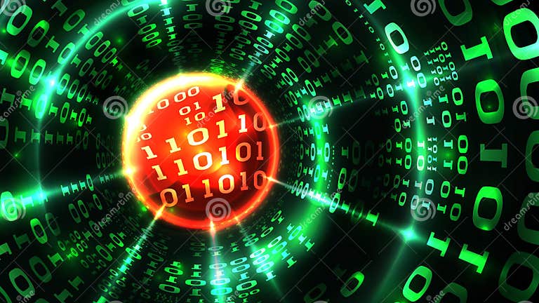 Abstract Computer Data Background Matrix Binary Code Data Stream Abstract Firewall Hacking
