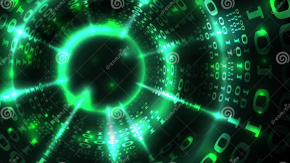 Abstract Computer Data Background Matrix Binary Code, Data Stream, Abstract Link. Hacking ...