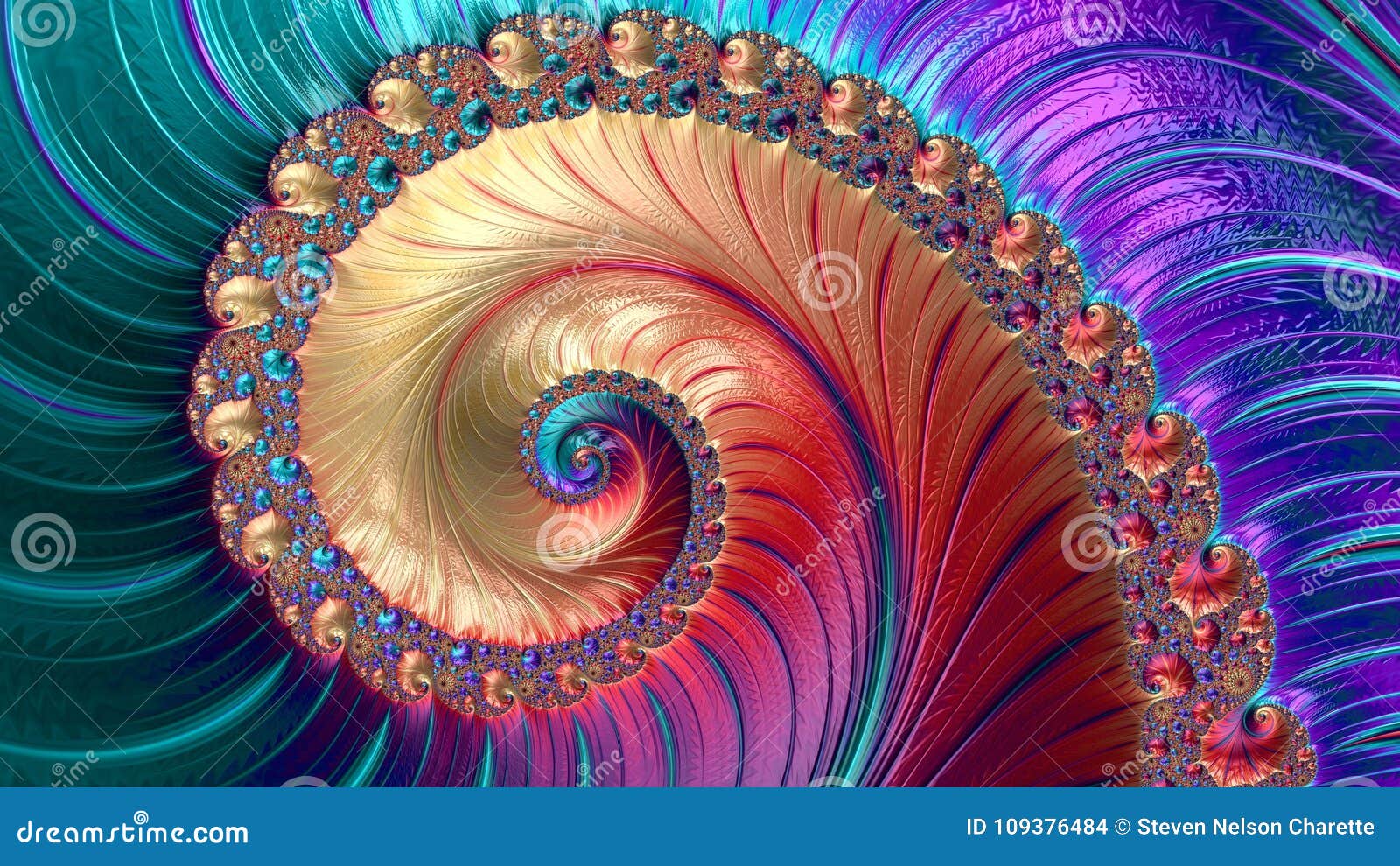 Abstract Computer Generated Fractal Design Stock Illustration ...