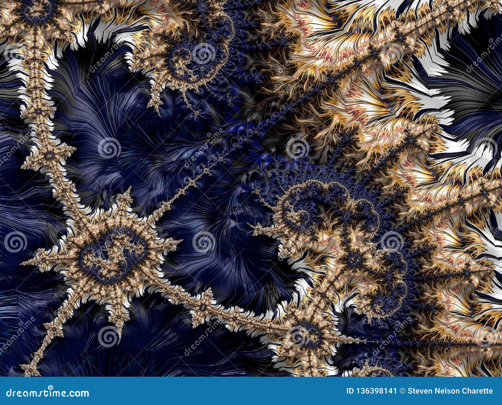 Abstract Computer Generated Fractal Design Stock Illustration ...