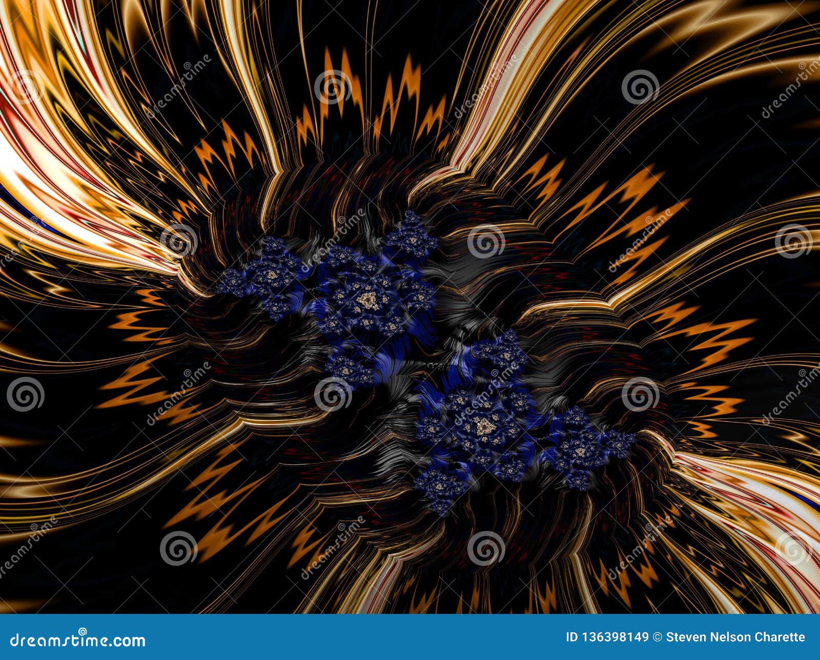 Abstract Computer Generated Fractal Design Stock Illustration ...