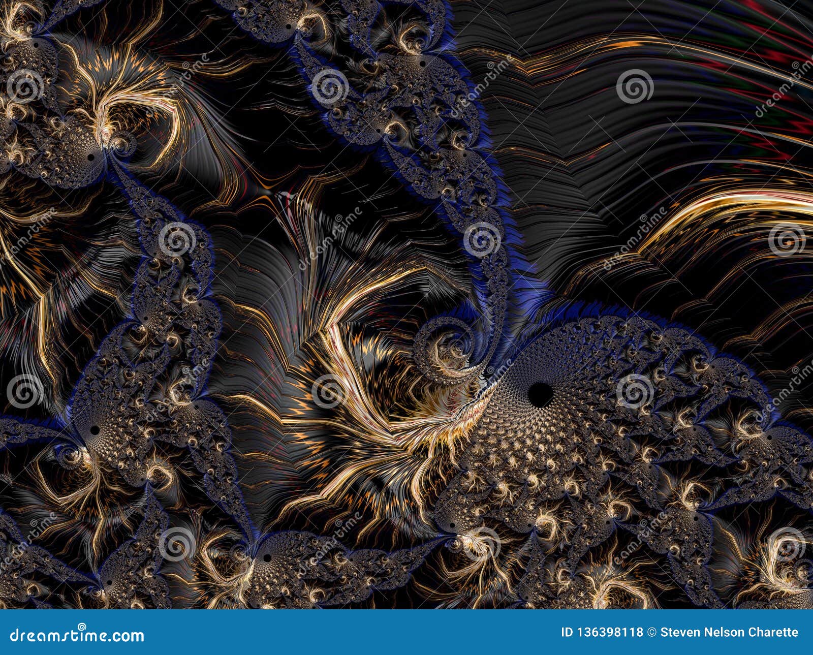 Abstract Computer Generated Fractal Design Stock Illustration ...