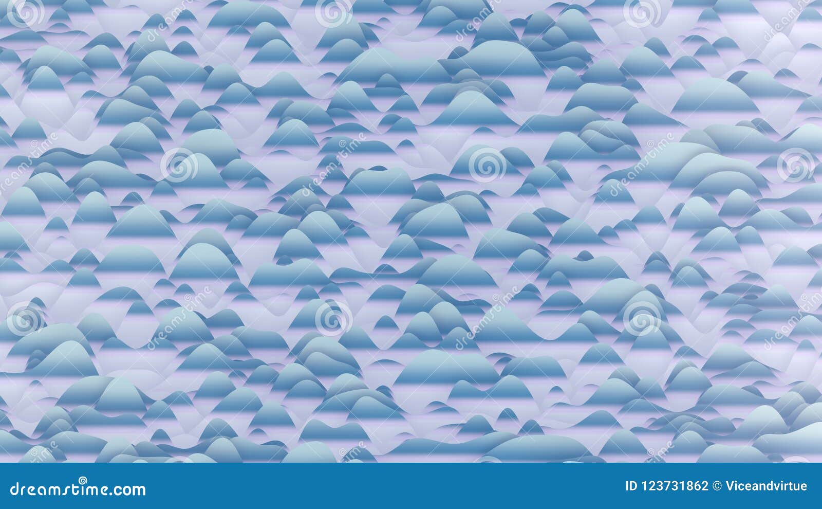 Abstract Computer Generated Image of an Stylized Snow Mountains Stock ...