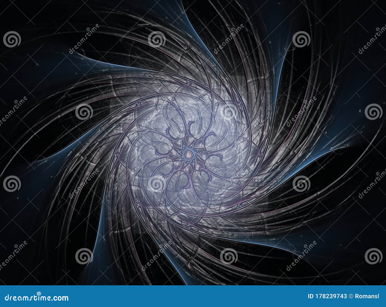 An Abstract Computer Generated Modern Fractal Design on Dark Background ...