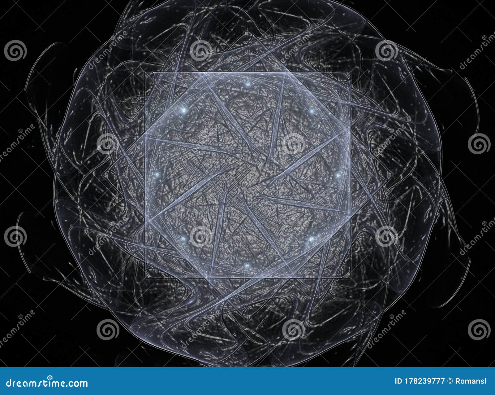 An Abstract Computer Generated Modern Fractal Design on Dark Background ...