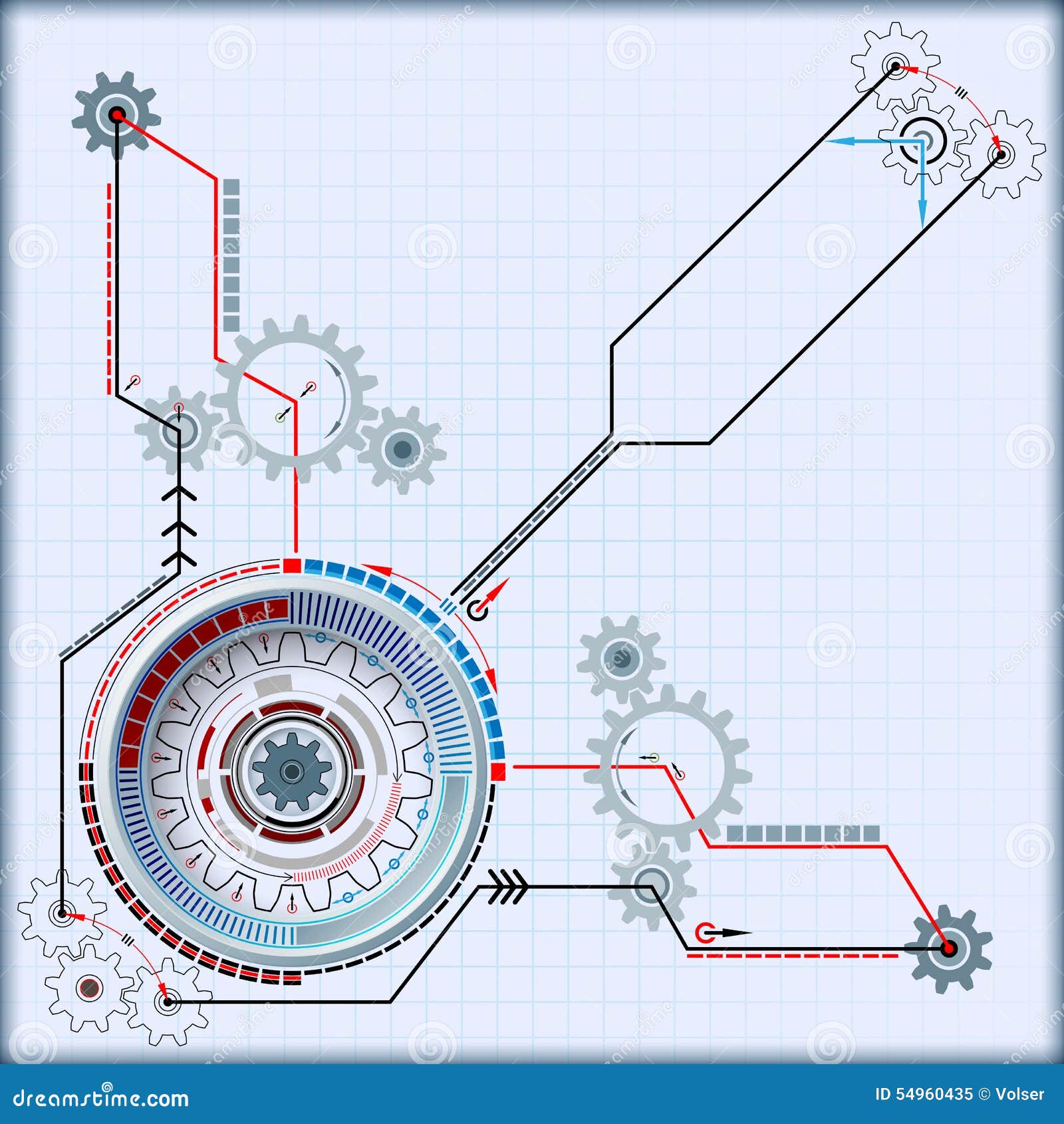 Abstract Computer Graphic Kinematics of Futuristic Technological Device ...