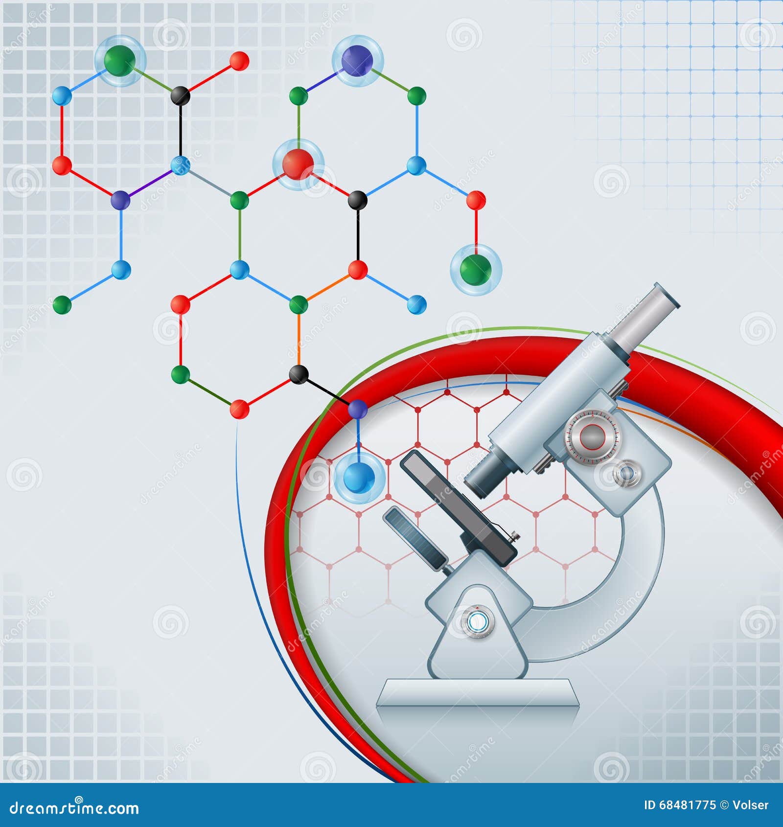 Abstract Computer Graphic with Microscope Stock Vector - Illustration ...
