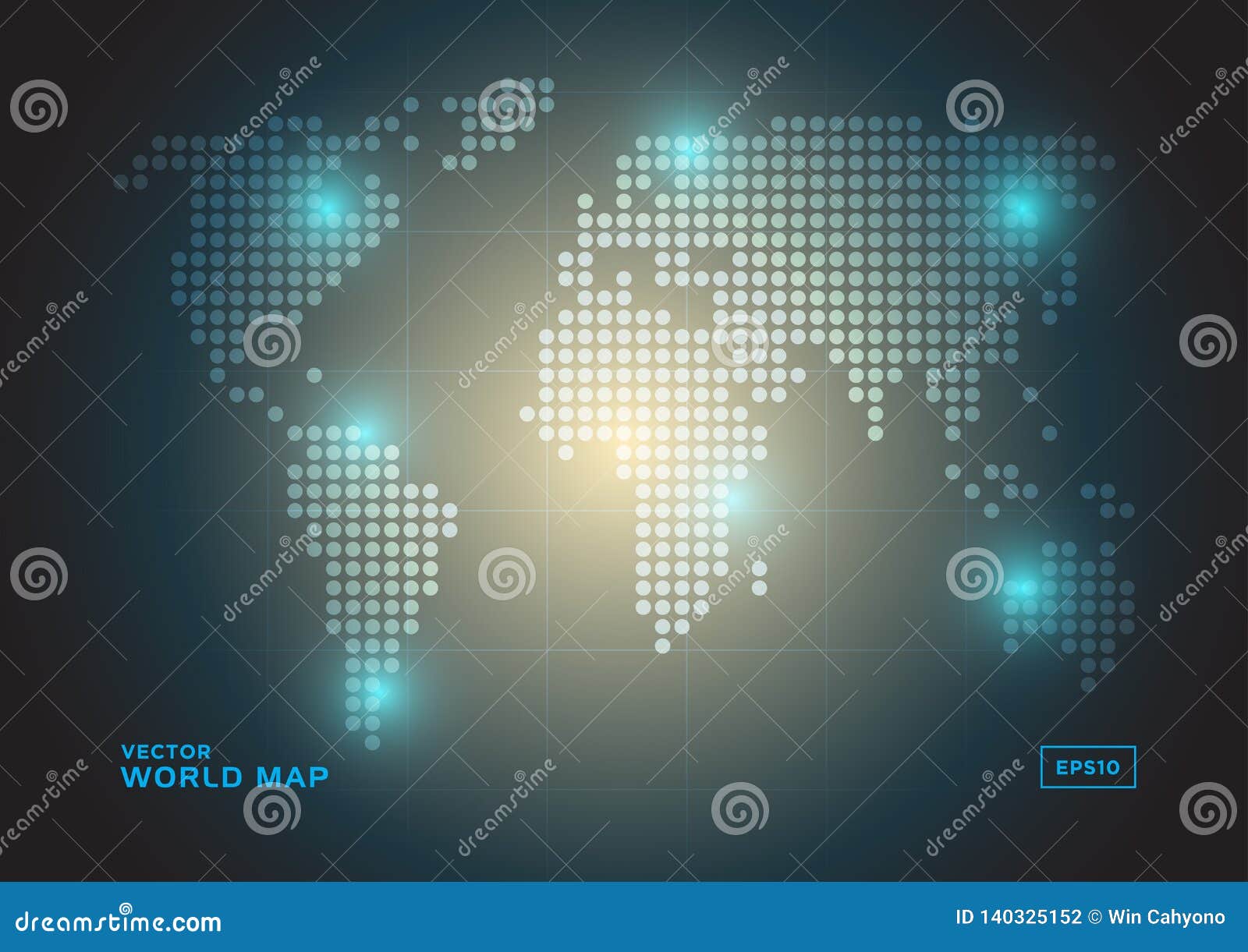 World map of round dots. stock vector. Illustration of graphic - 140325152