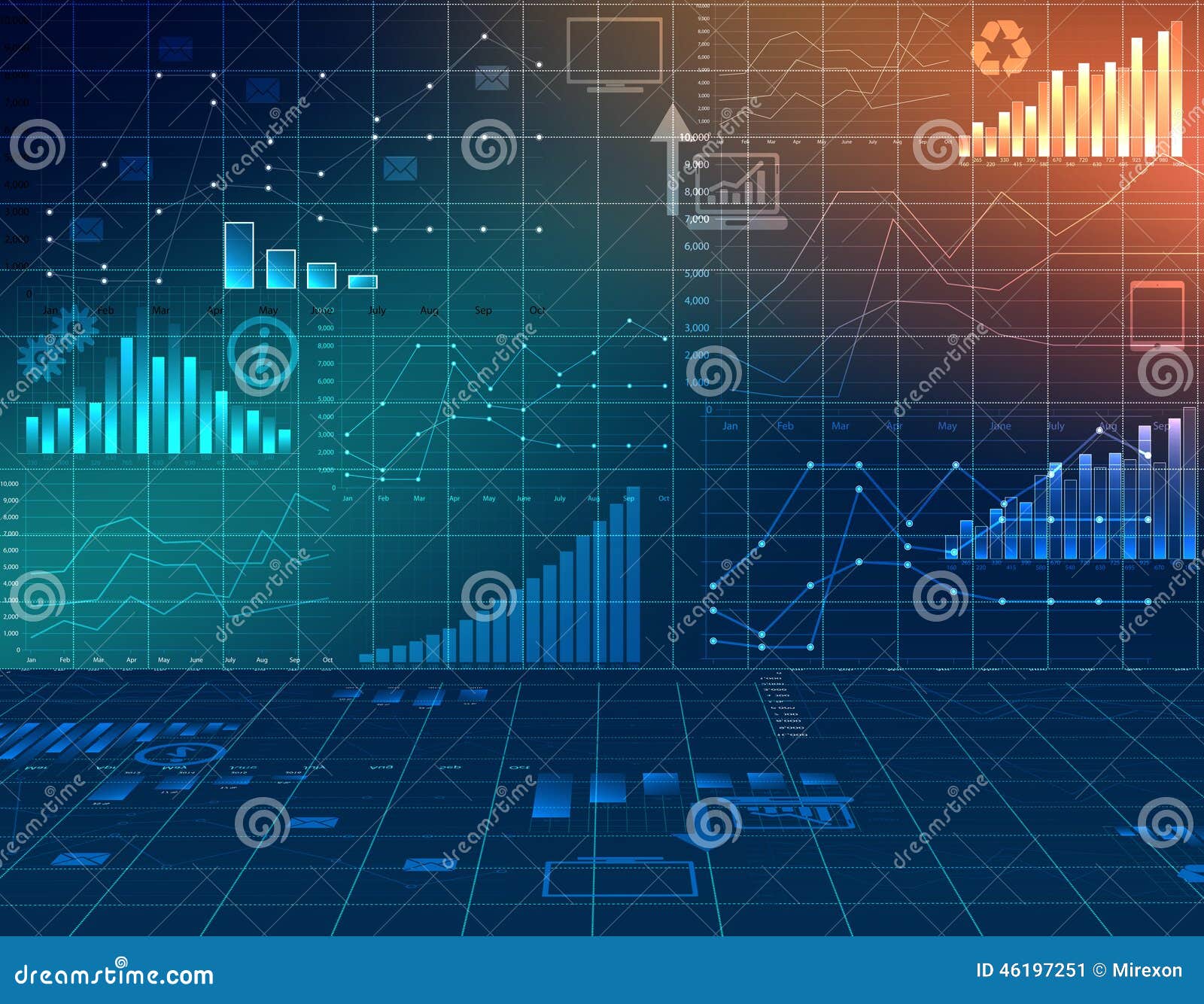 Abstract Computer Graphics Business Financial Stock Illustration ...