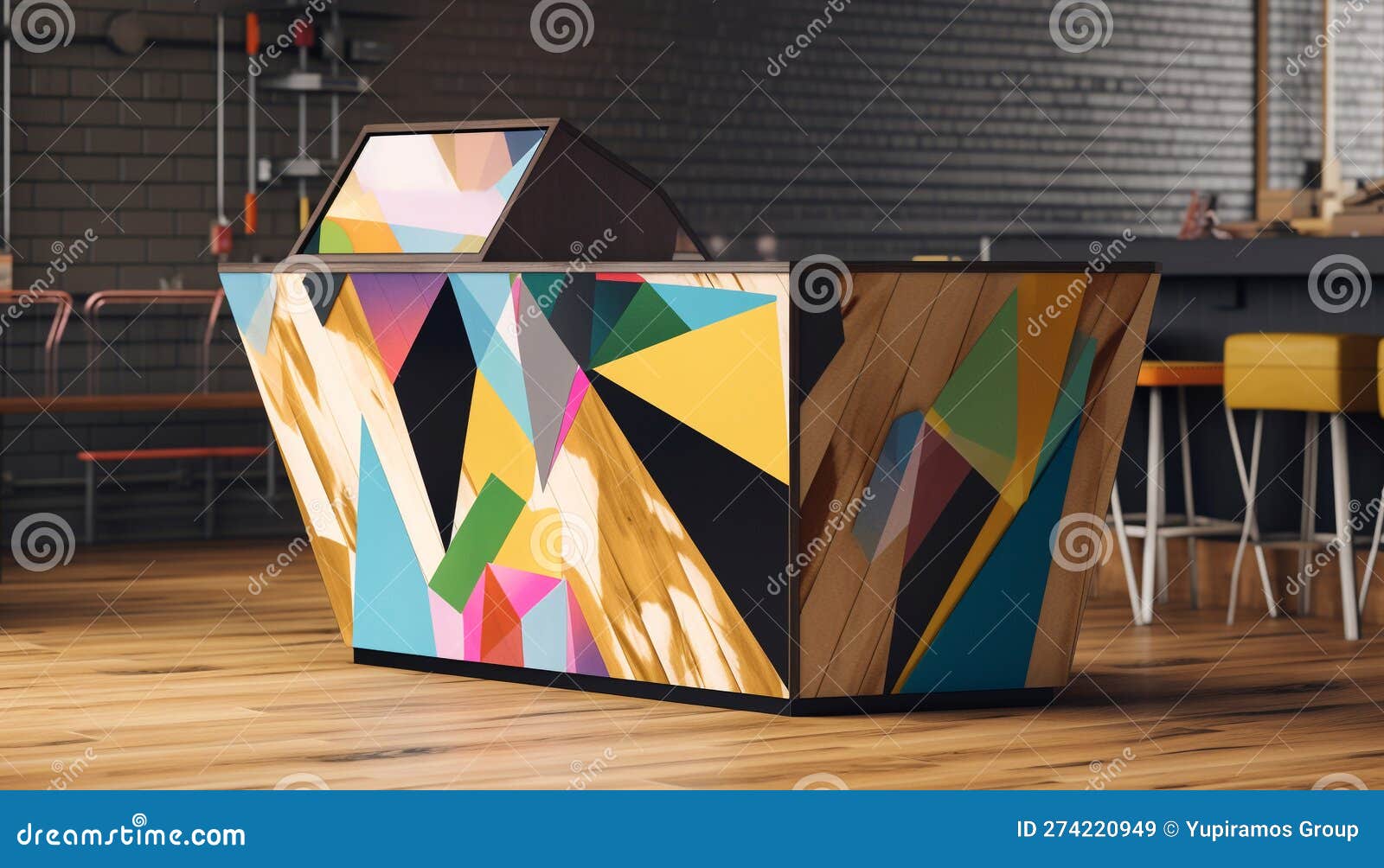 Abstract Computer Graphics Create Futuristic Office Flooring Design ...