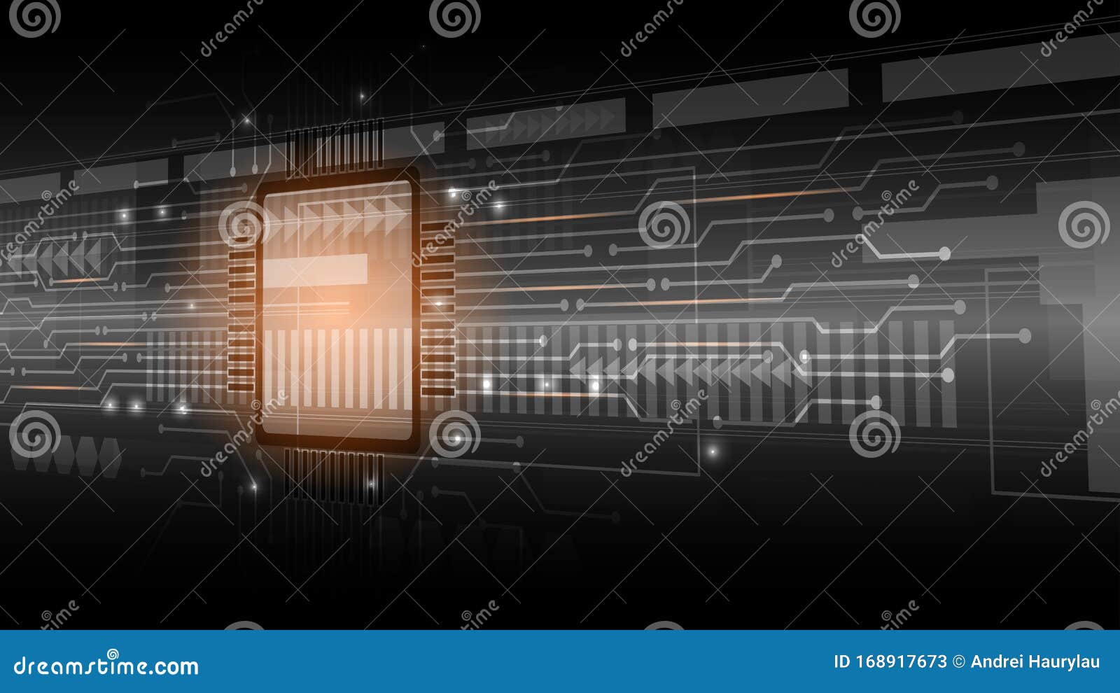 Abstract Computer Microprocessor Circuit Board Background Stock