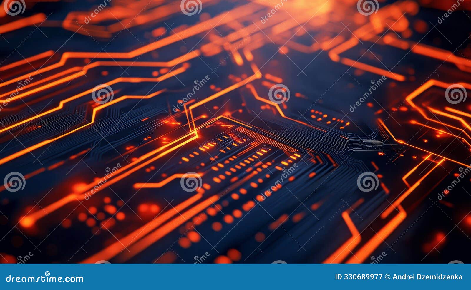 Abstract Computer Motherboard Technology Background, Used in the ...