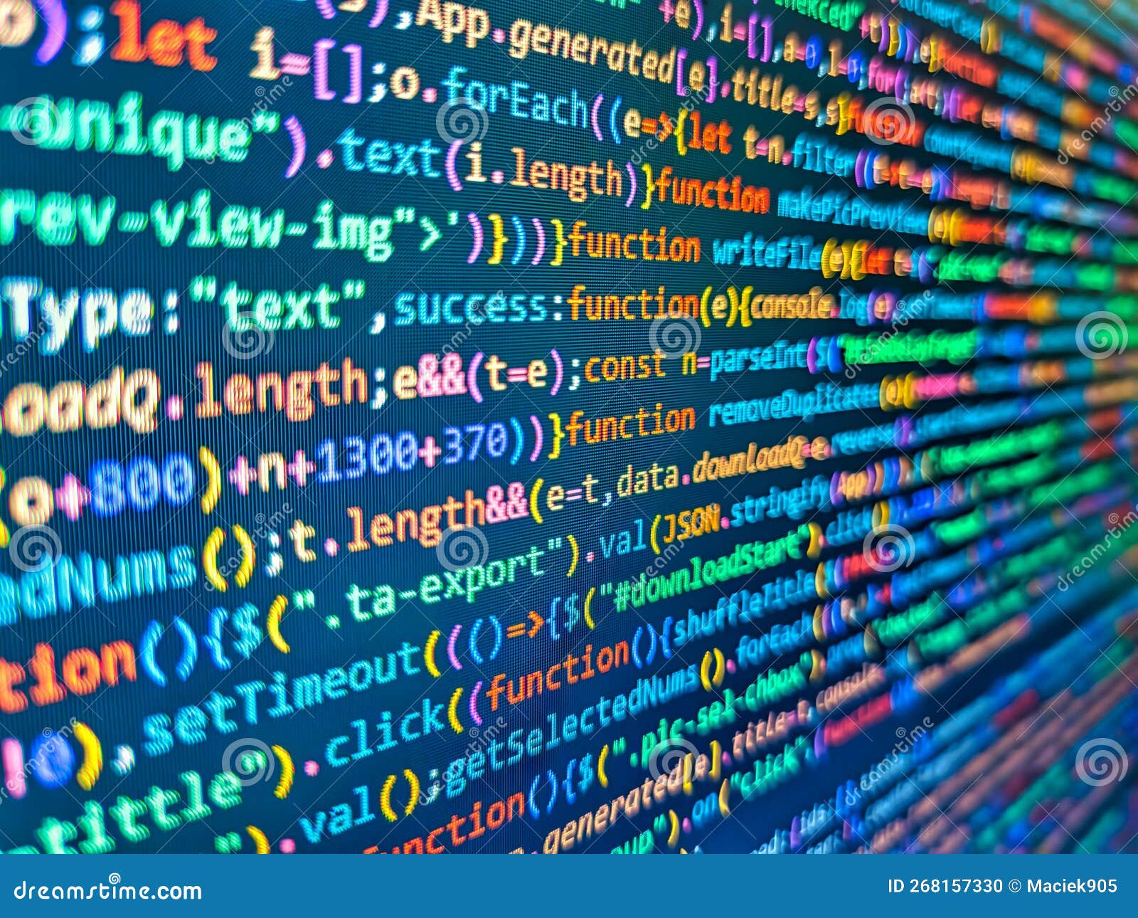 Abstract Computer Script About Big Data And Blockchain Database Coding Programming Hacking