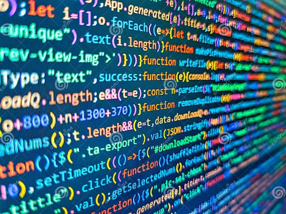 Abstract Computer Script About Big Data And Blockchain Database Coding Programming Hacking