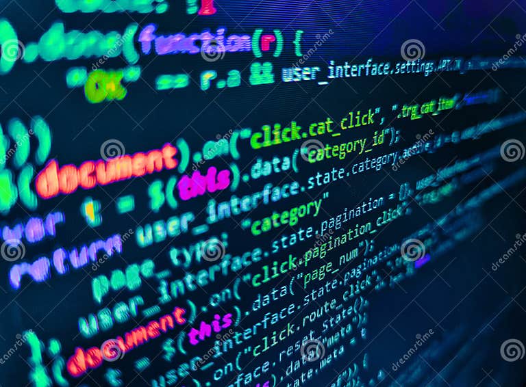 Abstract Computer Script about Big Data and Blockchain Database. Python Programming Developer ...
