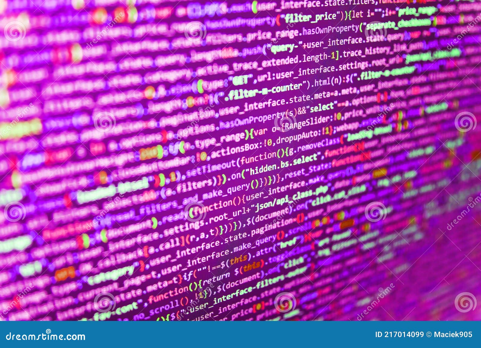 Abstract Computer Script About Big Data And Blockchain Database Simple Website Html Code With