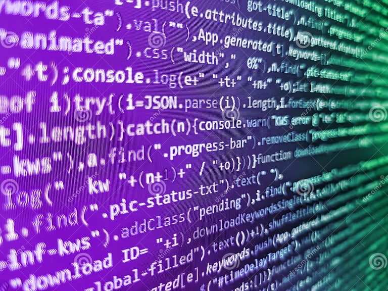 Abstract Computer Script Code. Abstract Screen of Software. Website HTML Code on the Laptop ...