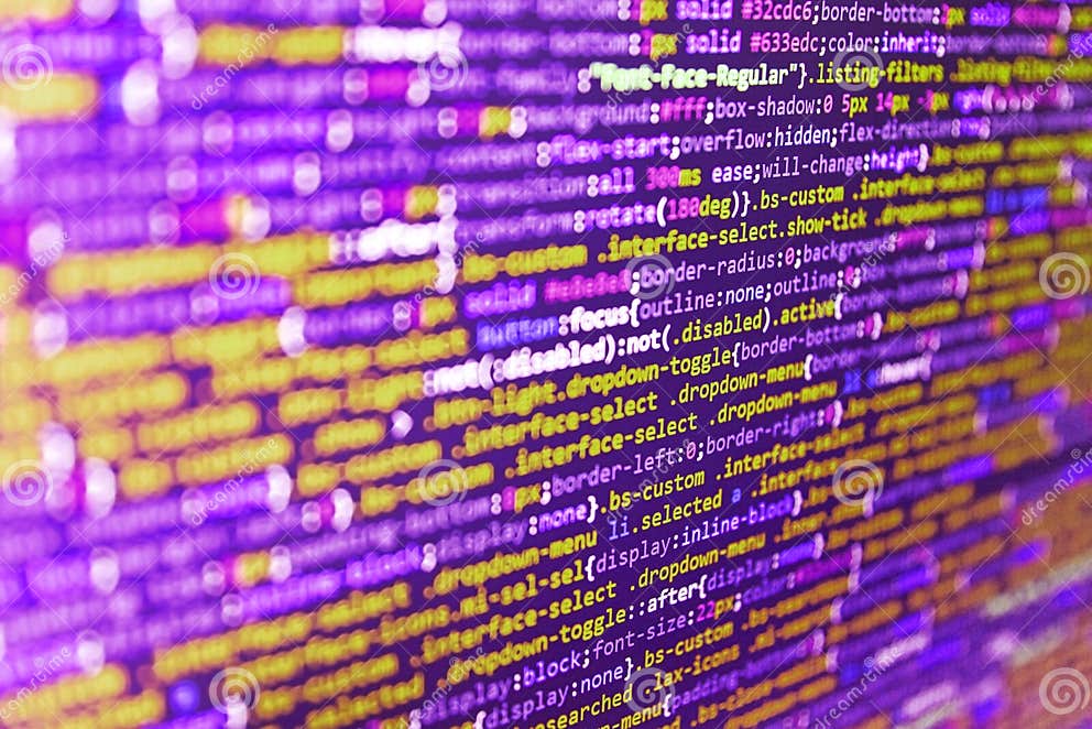 Abstract Computer Script Code Concept Screen Of Experienced Web Developer Programming Coding