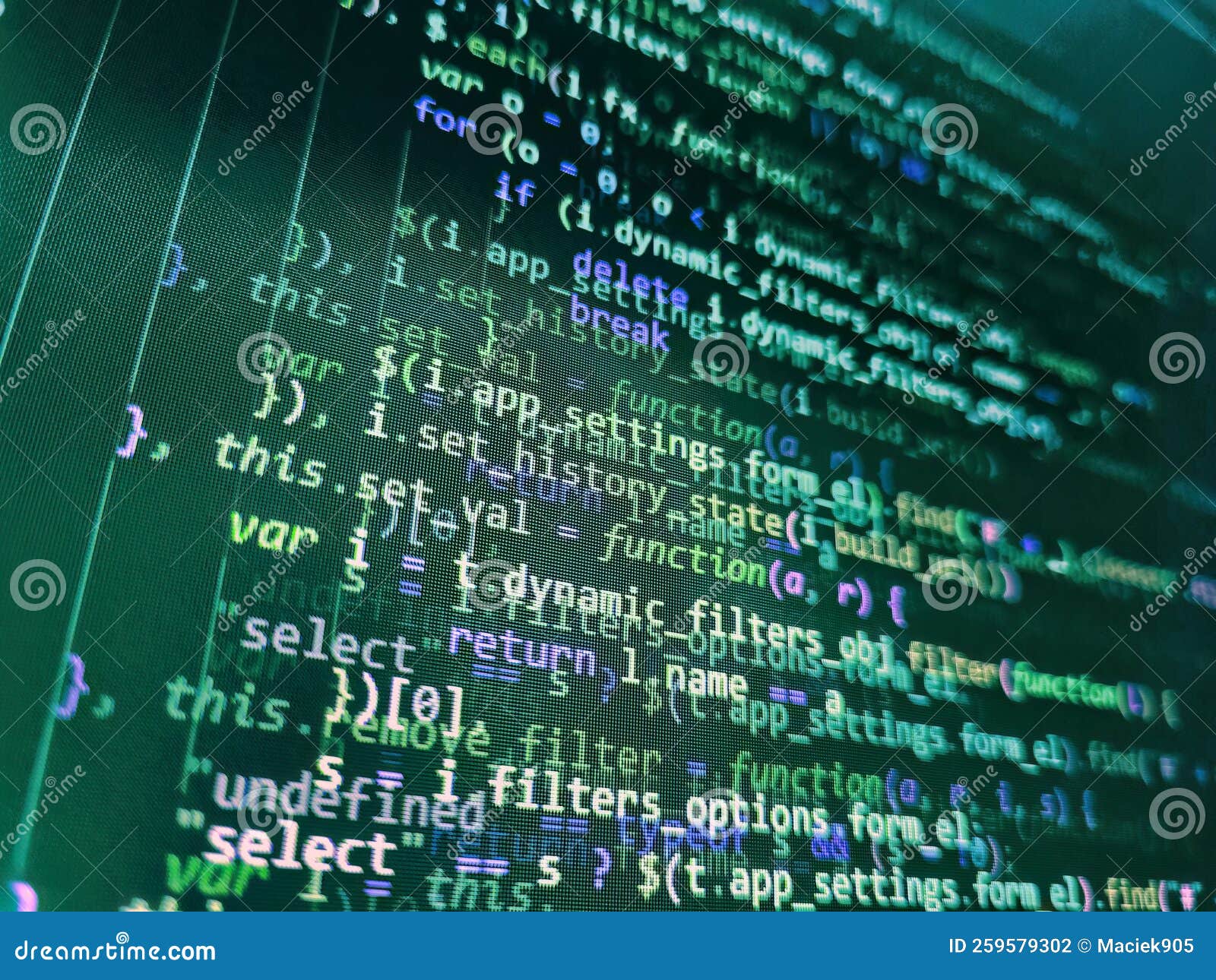 Abstract Computer Script Code Database Bits Access Stream Visualisation Programming Of