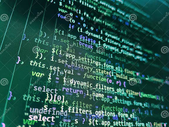 Abstract Computer Script Code Database Bits Access Stream Visualisation Programming Of
