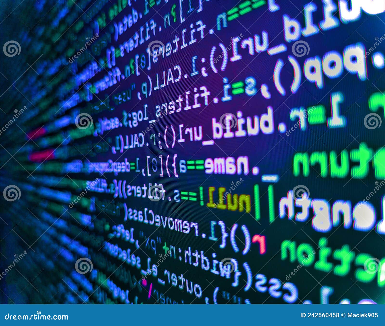 Abstract Computer Script Code Monitor Closeup Of Function Source Code Code Of Javascript