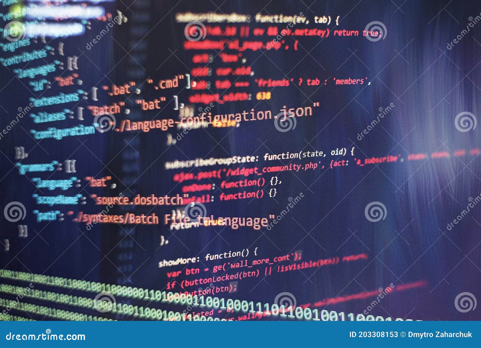 Abstract Computer Script Code Programming Code Screen Of Software Developer Software