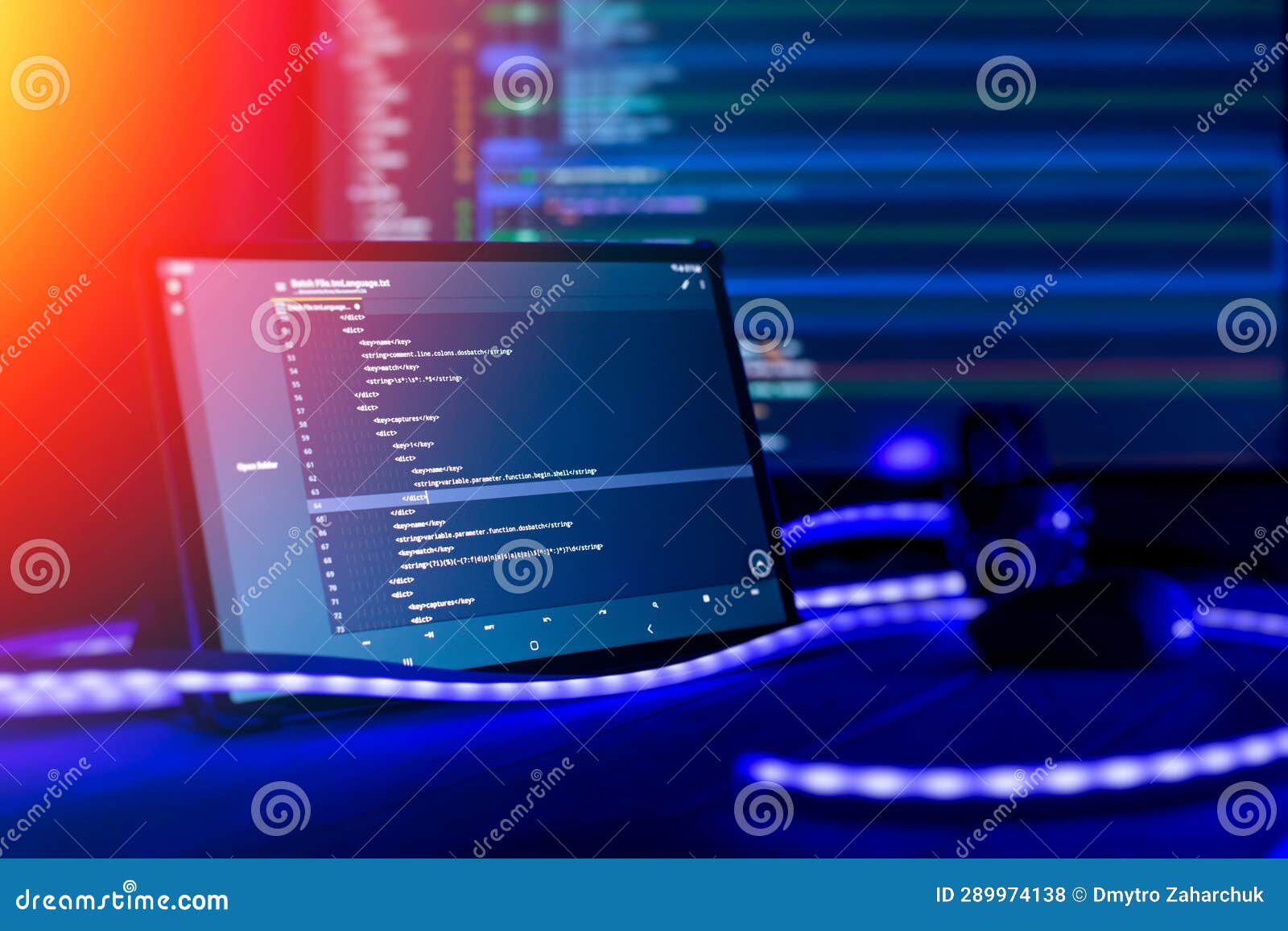 Abstract Computer Script Code. Programming Code Screen of Software Developer. Software ...