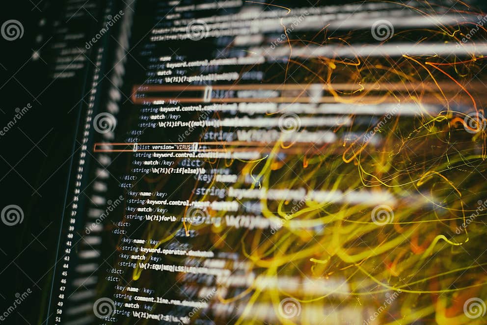 Abstract Computer Script Code. Programming Code Screen of Software ...