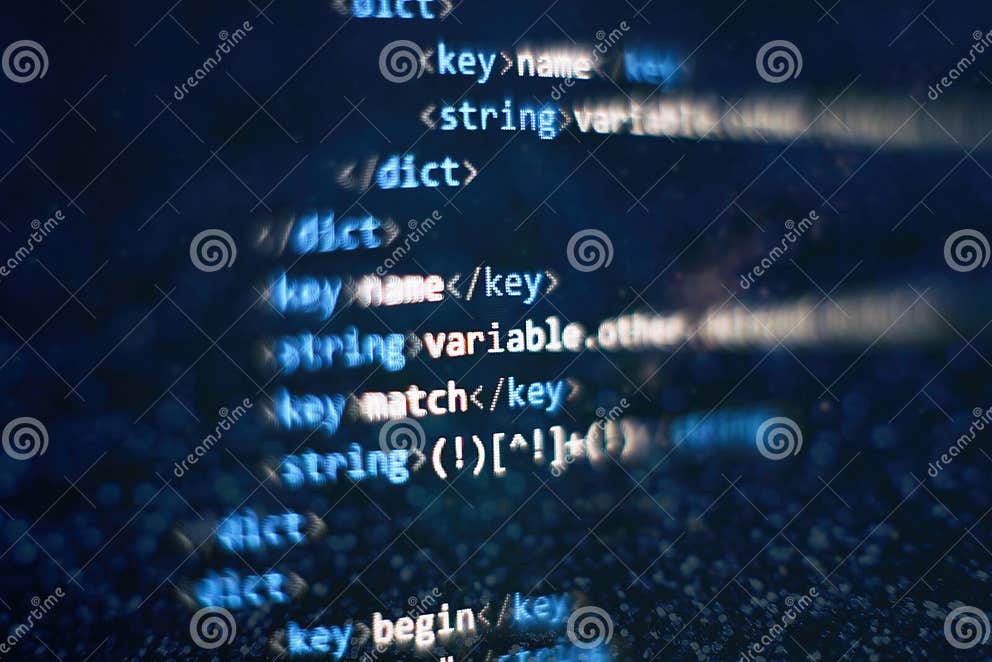 Abstract Computer Script Code. Programming Code Screen of Software Developer. Software ...
