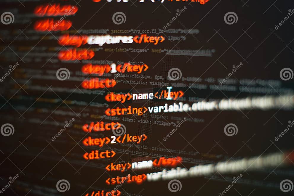 Abstract Computer Script Code Programming Code Screen Of Software 