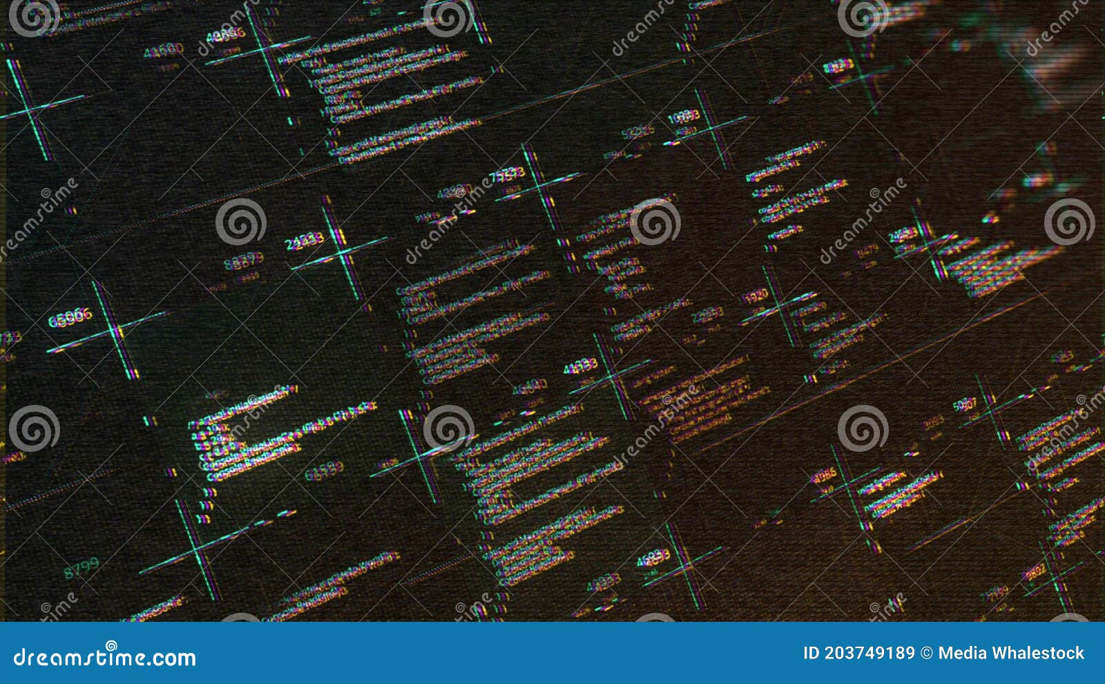 Abstract Computer Script Source Code With Glitch Effect Animation Screen Of Web Developing
