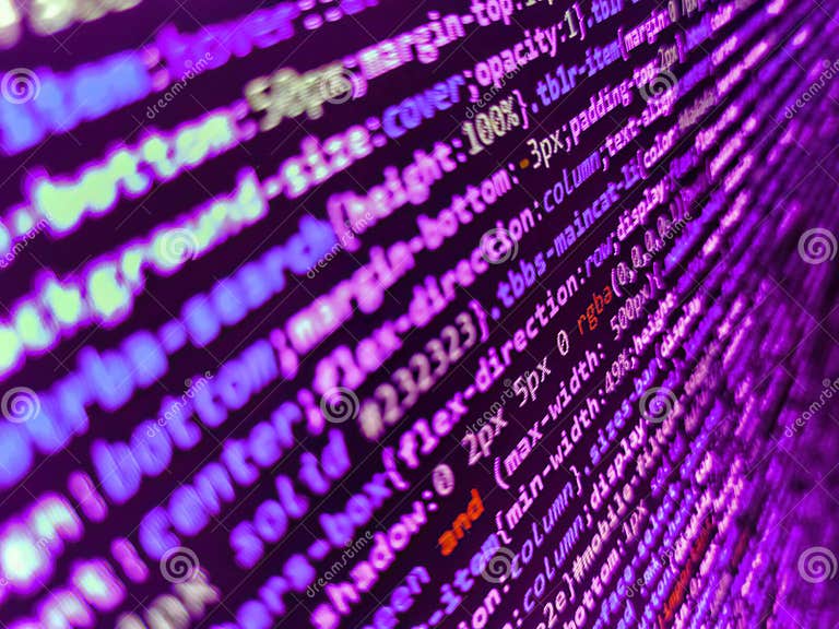 Abstract Computer Script Source Code. Modern Technology Background. Modern Technologies, Web ...