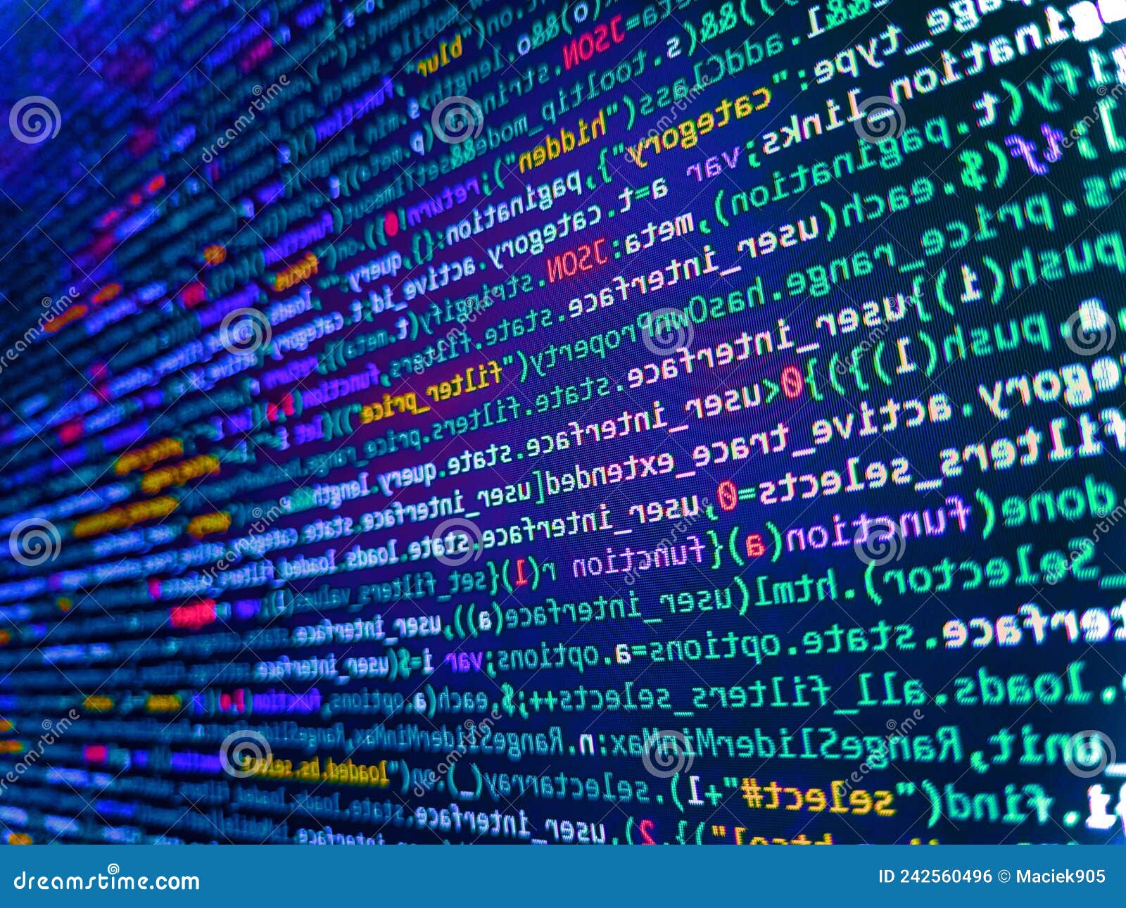 Abstract Computer Script Source Code Computer Program Preview Programming Code Screen Of