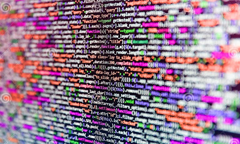 Abstract Computer Script Source Code Tensorflow Ai Concept Screen Of Web Developing Javascript