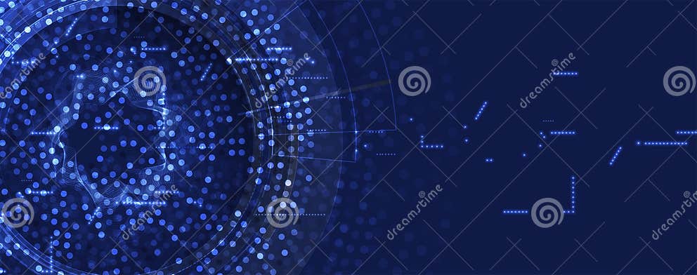 Abstract Computer Technology Background. Network Visual Connection ...