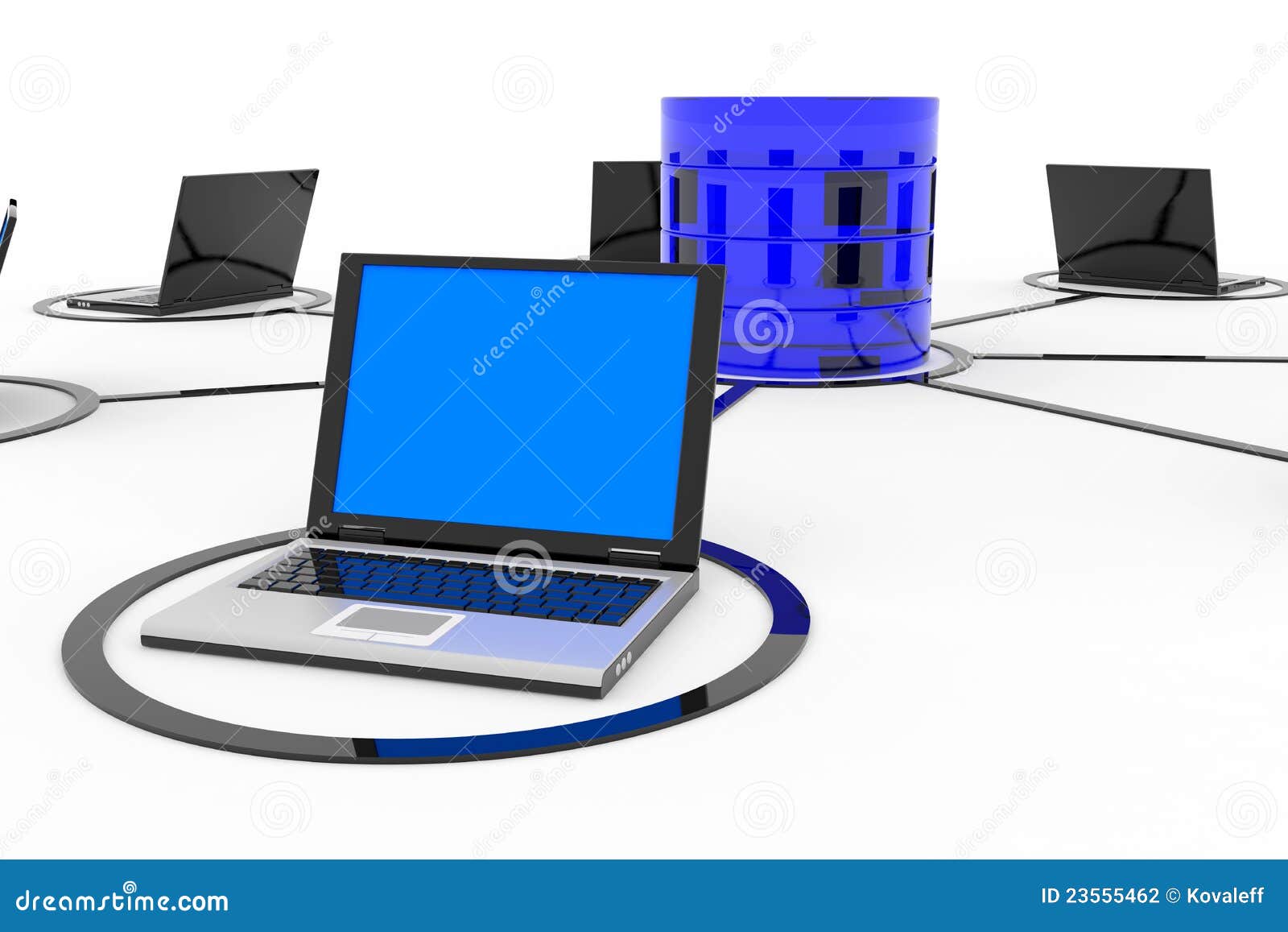 Abstract Computernetwerk En Gegevensbestand. Stock Illustratie ...