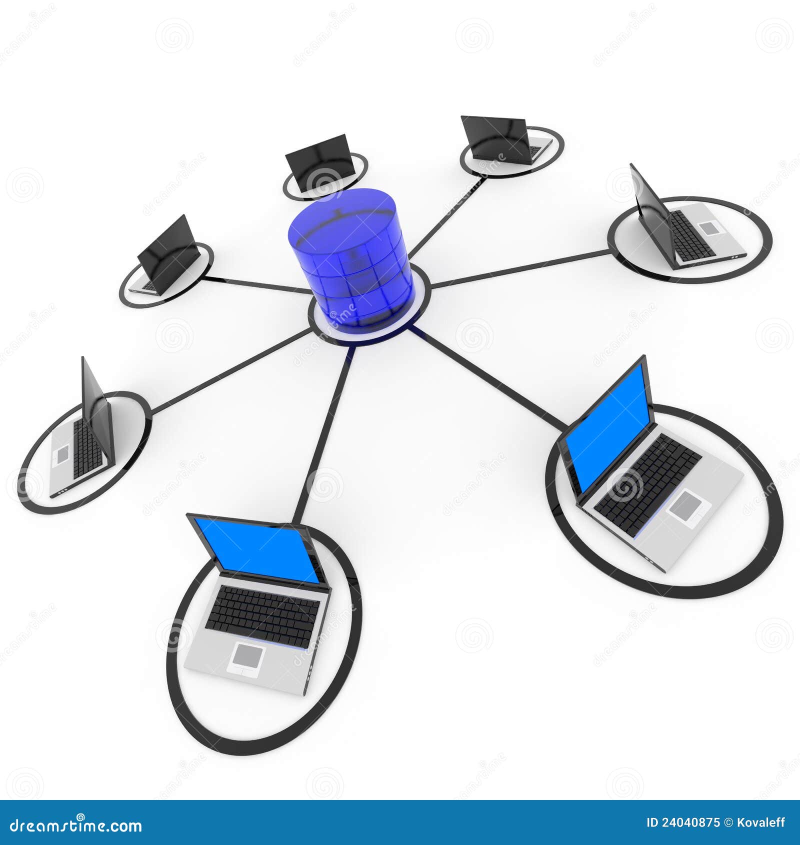 Abstract Computernetwerk En Gegevensbestand. Stock Illustratie ...