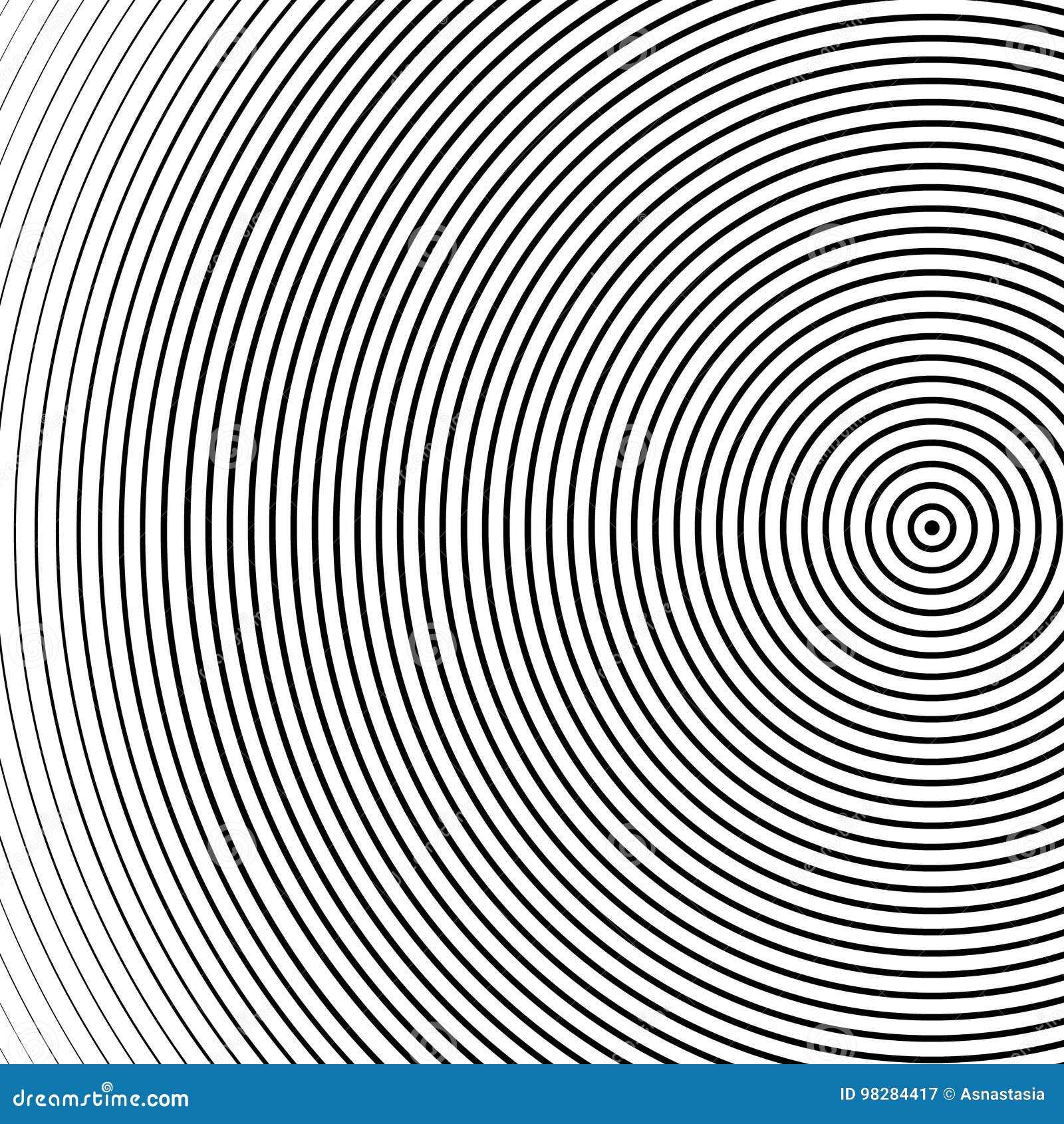 Abstract Concentric Circles Texture in Black and White Colors ...