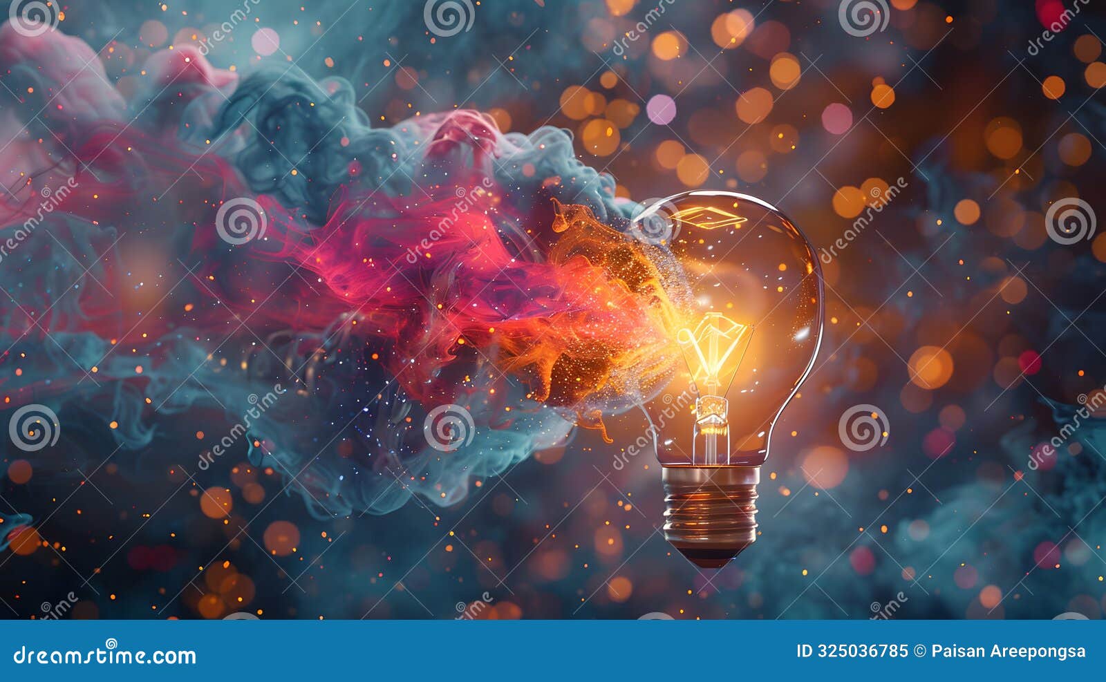 Abstract Concept Art of Ideas Colliding, Creative Thinking Stock ...