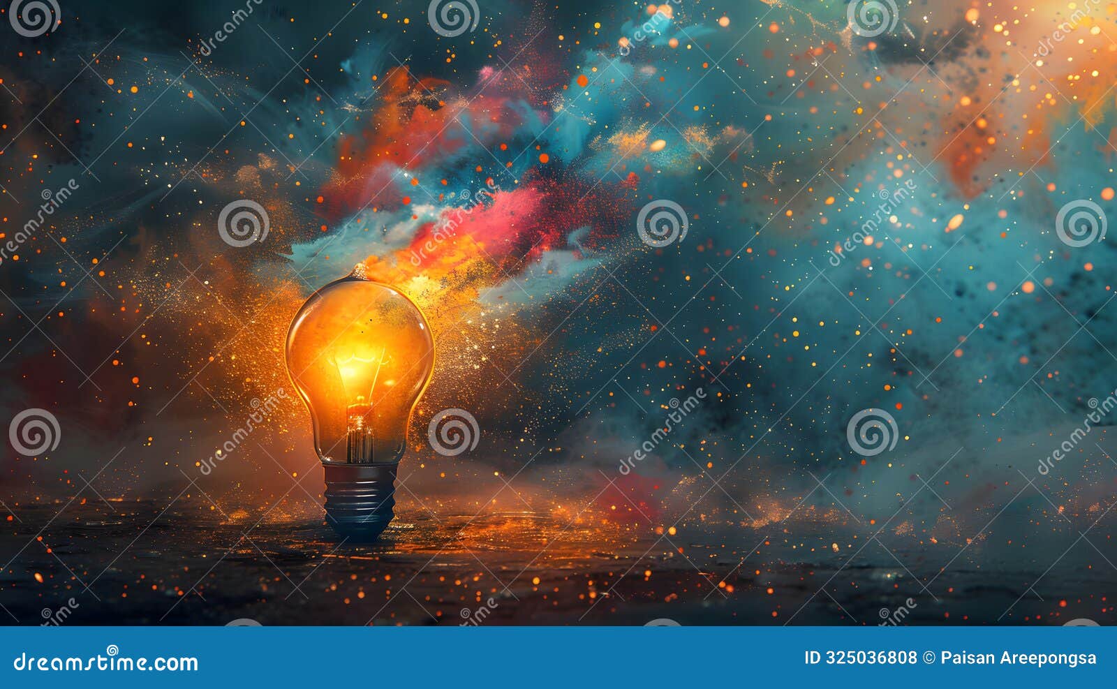 Abstract Concept Art of Ideas Colliding, Creative Thinking Stock ...
